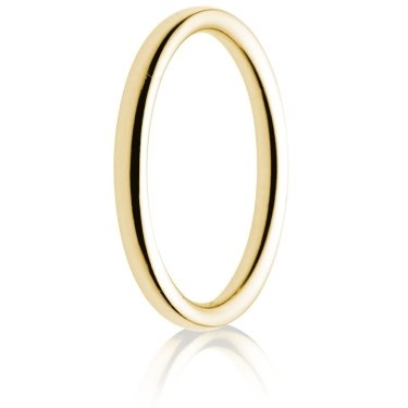 2mm Heavy Weight Gold Flat Sided Court Plain Wedding Ring