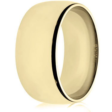 10mm Heavy Weight Gold Flat Sided Court Plain Wedding Ring